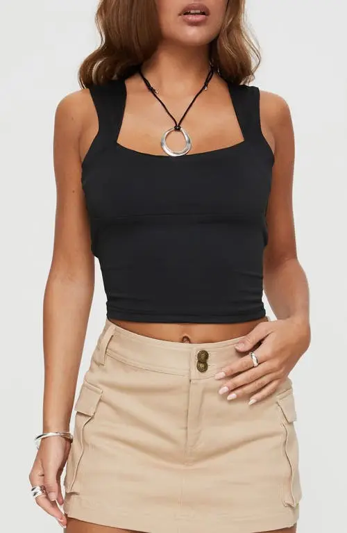 Princess Polly Imelda Open Back Tank - Black
