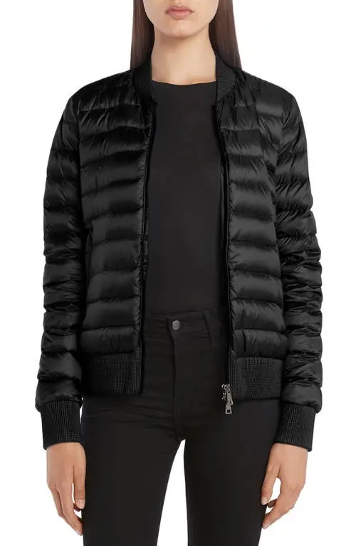 Moncler Abricot Down Bomber Jacket Black Editorialist