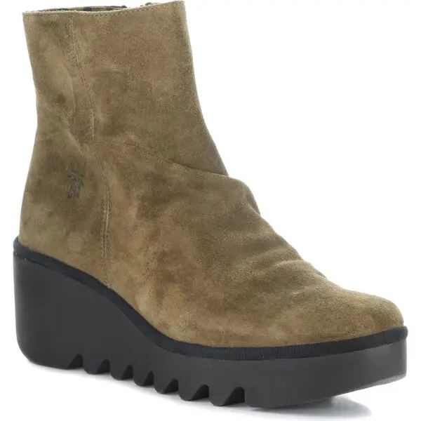 Fly London Baan Platform Wedge Bootie - 013 Elephant