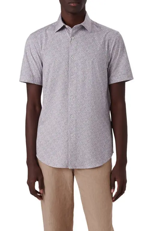 Bugatchi Miles Ooohcotton® Floral Short Sleeve Button-up Shirt