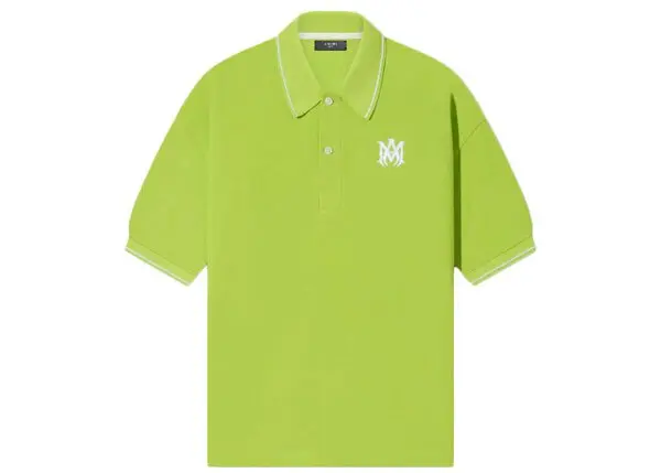 Amiri Solid Short Sleeve Polo Shirt - Lime