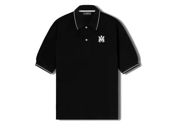 Amiri Solid Short Sleeve Polo Shirt - Black