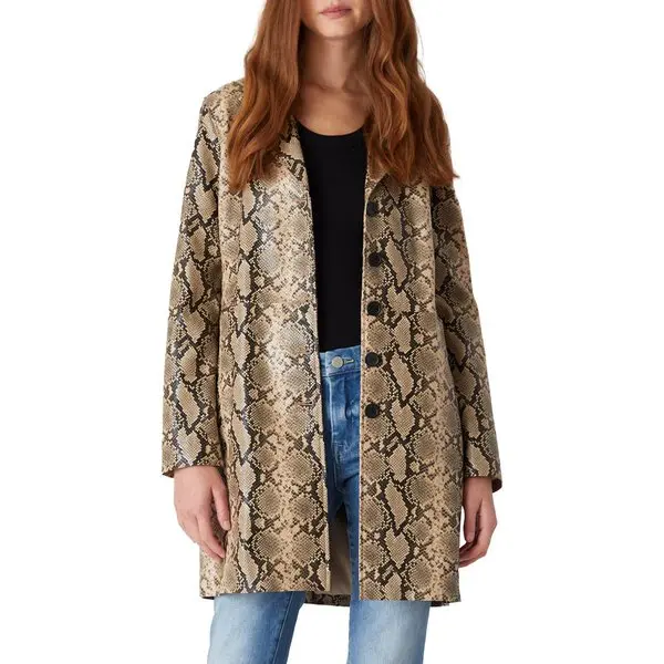 Blanknyc Snake Print Faux Leather Jacket