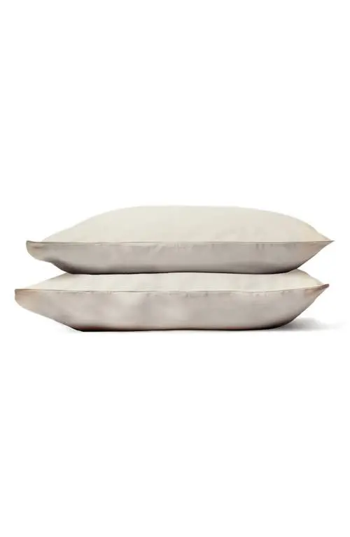 SIJO Set Of 2 400 Thread Count Organic Cotton Percale Pillowcases - Fog