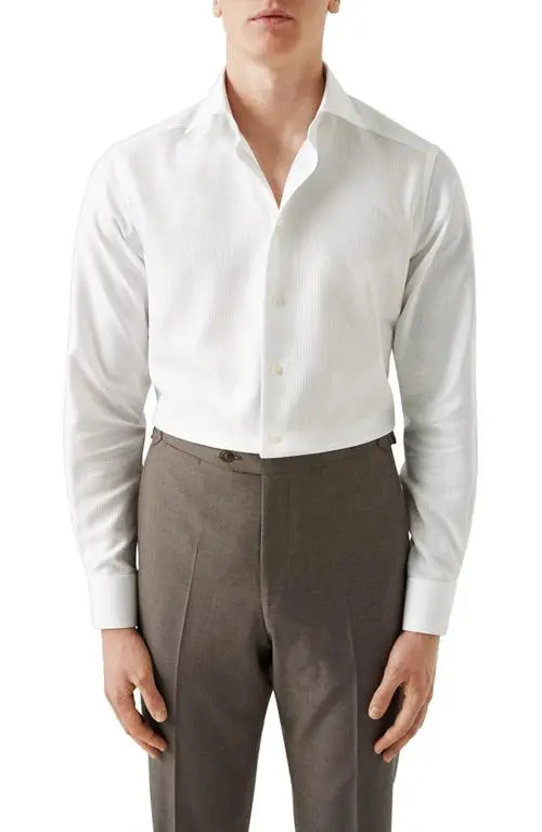 Eton Contemporary Fit Textured Dress Shirt In White - 55% Off | Editorialist