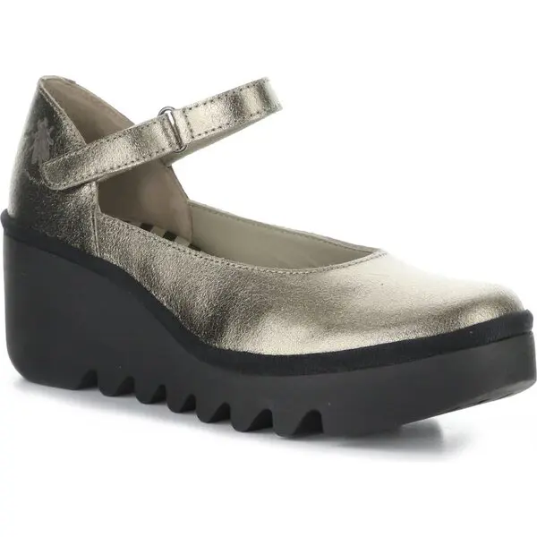 Fly London Bawo Platform Wedge Pumps - Gold