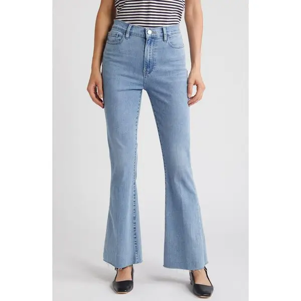 FRAME Le Easy Flare Raw Hem Jeans