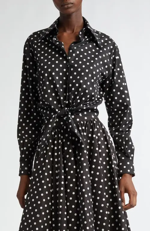 Dolce & Gabbana Polka Dot Crop Shirt
