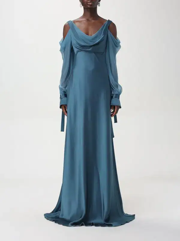 alberta ferretti dress Gold lurex mesh kaftan this Alberta Ferretti gown features a twist Alberta Ferretti White Satin Dress