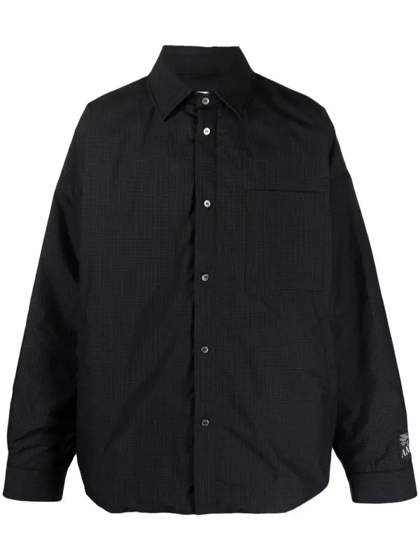 AMBUSH Gingham-check Padded Shirt Jacket - Black