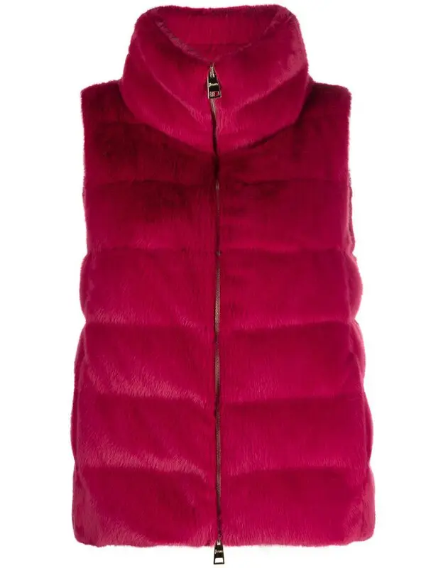 Herno Faux-fur Down Waistcoat - Fuchsia