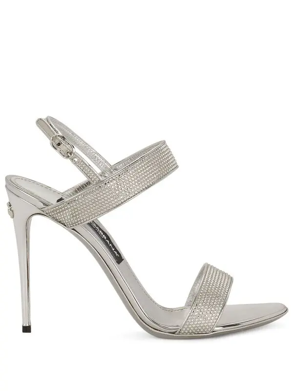 Dolce & Gabbana Kim Keira Metallic Leather Sandals In Silver - 38% Off ...