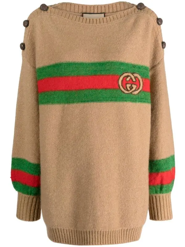 GUCCI CRUISE Gucci Web Detail Wool Top