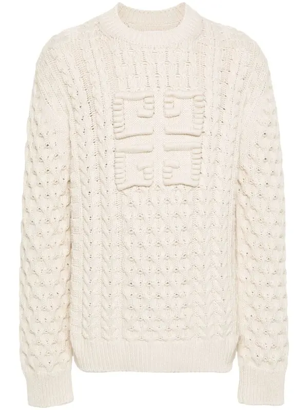 Givenchy Logo Cotton Crewneck Sweater - Beige