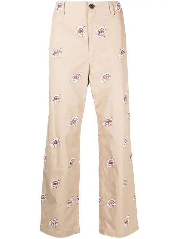 Junya Watanabe Graphic-print Cotton Trousers