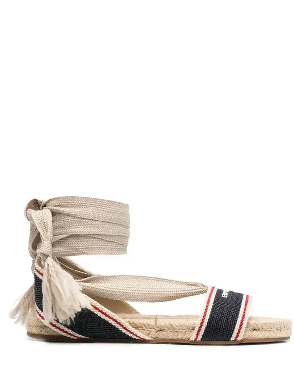 E 'CLAT Emporio Armani Logo-stamp Ankle-tie Sandals