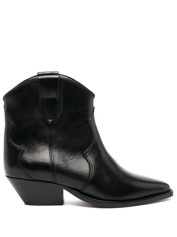 Isabel Marant Dewina Leather Ankle Boots - Black