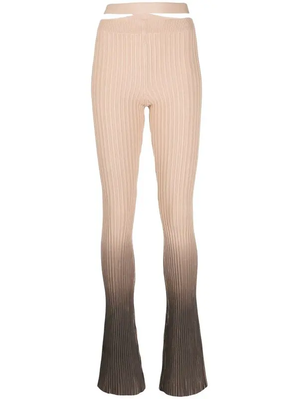 ANDREĀDAMO Printed Cut-out Trousers - Brown
