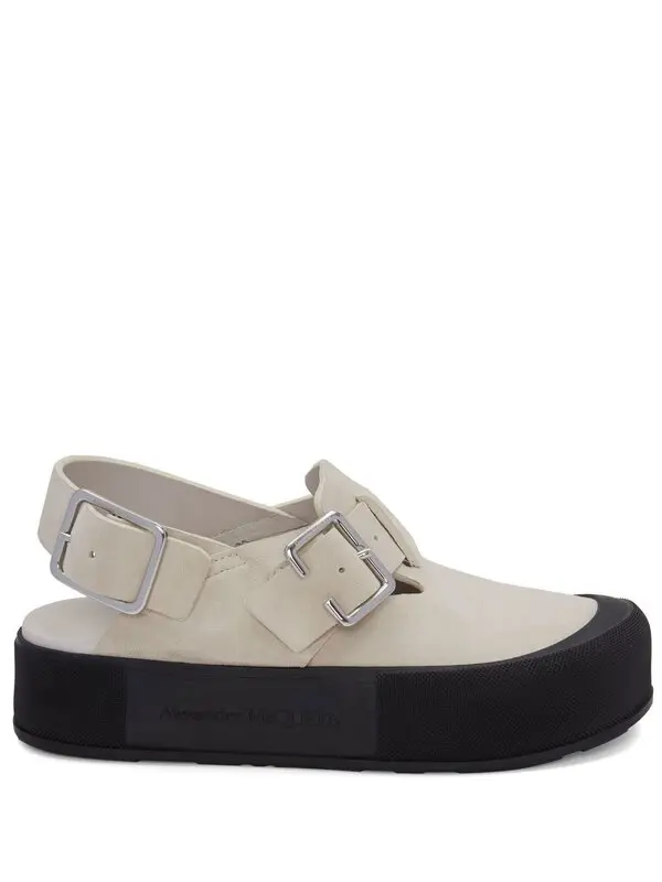 Alexander McQueen Leather Mules - Beige
