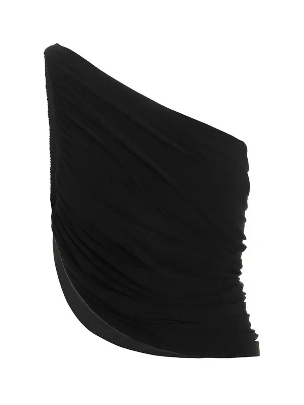 Norma Kamali Diana' One-shoulder Draped Top - Black