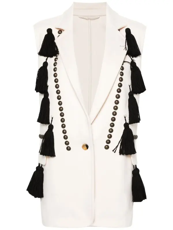 Max Mara Studded Wool Vest - White