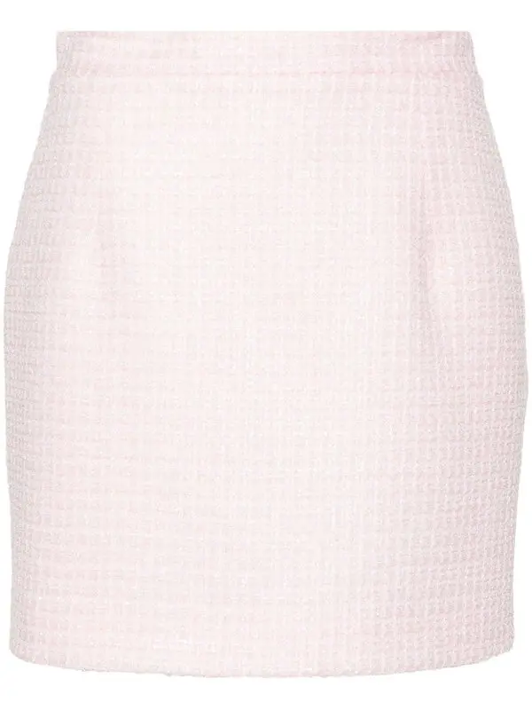 Alessandra Rich Sequin-embellished Checked Tweed Mini Skirt