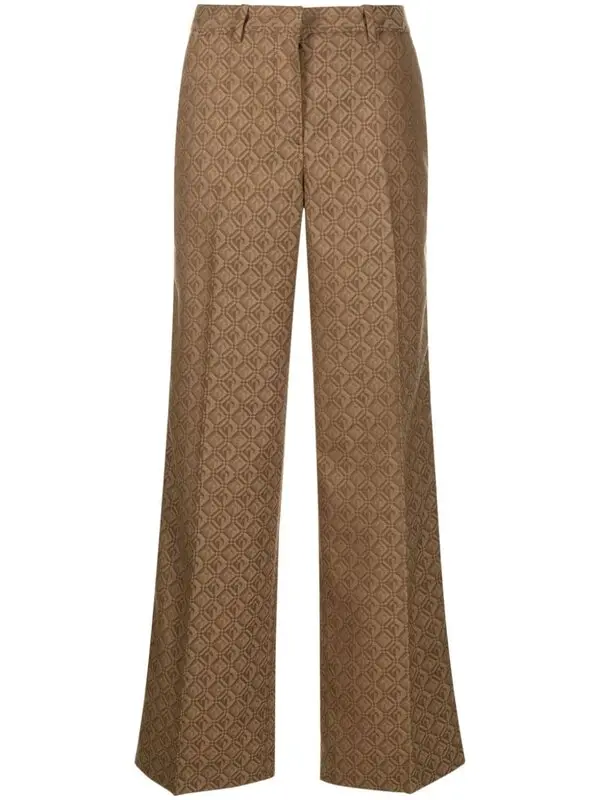 MARINE SERRE Moon Diamant Tailoring Trousers - Beige
