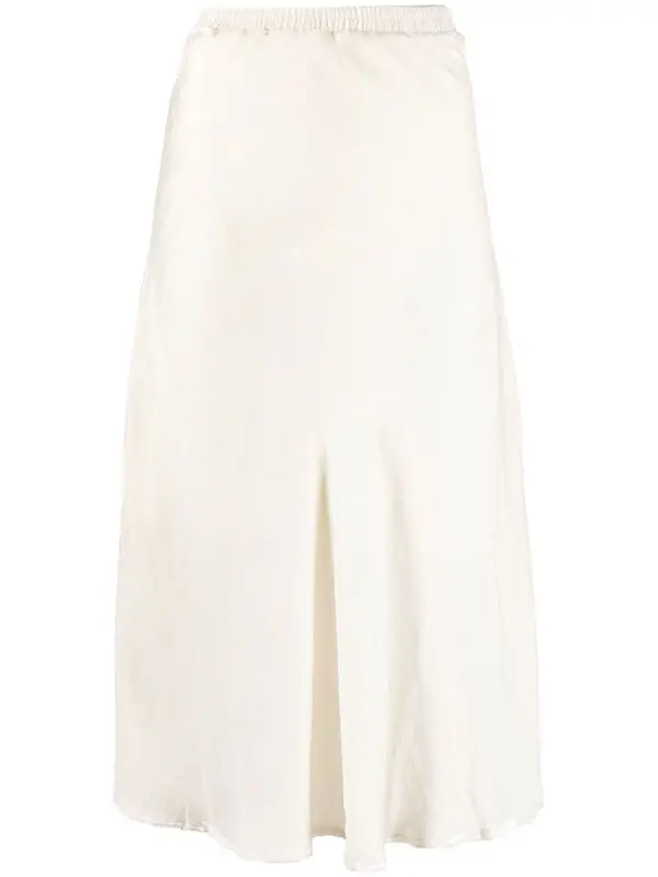 Gold Hawk Velvet Long Skirt - White