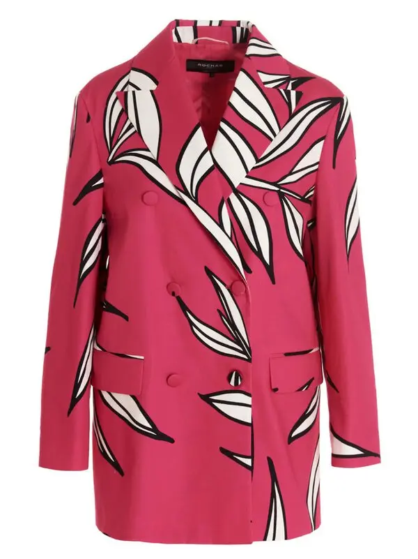 Rochas Floral Print Blazer - Fuchsia