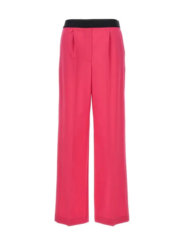 MSGM Pleated Wool Pants - Fuchsia