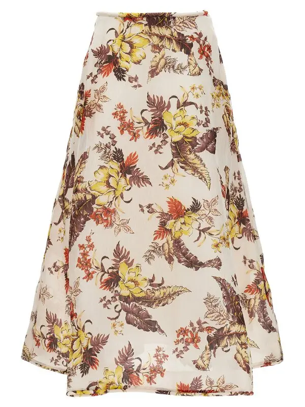 Zimmermann Matchmaker Floral Flare Skirt - Multicolor