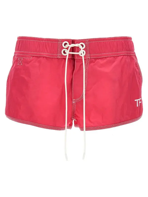 TOM FORD Logo Nylon Shorts - Fuchsia