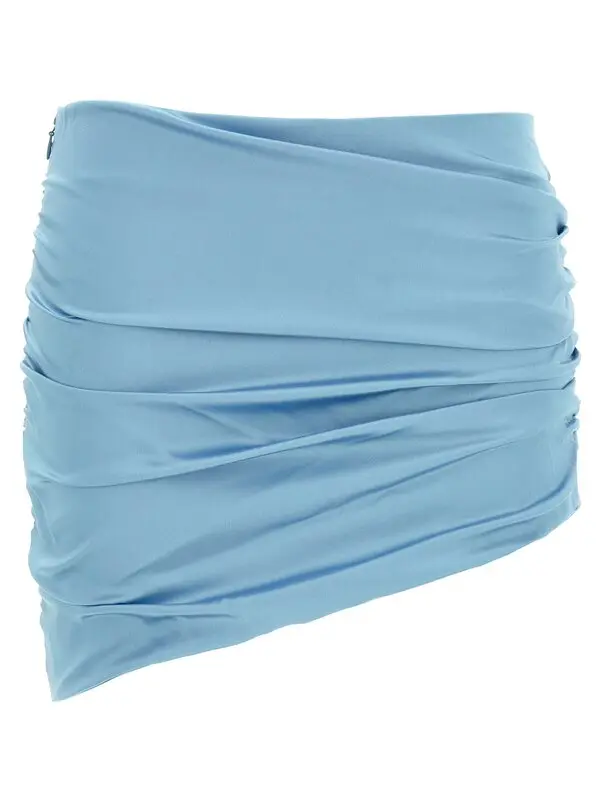 Alessandra Rich Satin Mini Skirt - Light Blue