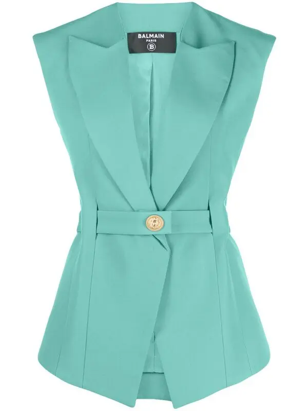 Balmain Sleeveless Belted Jacket