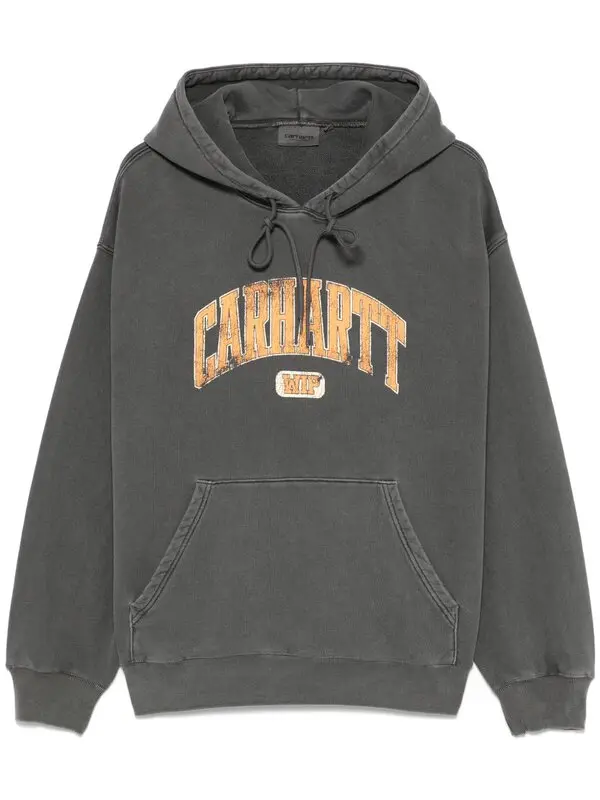 Carhartt Work In Progress Logo Cotton Hoodie - Black