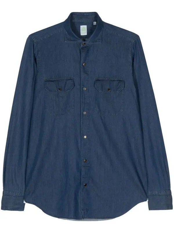 FINAMORE 1925 Slim Fit Shirt - Denim
