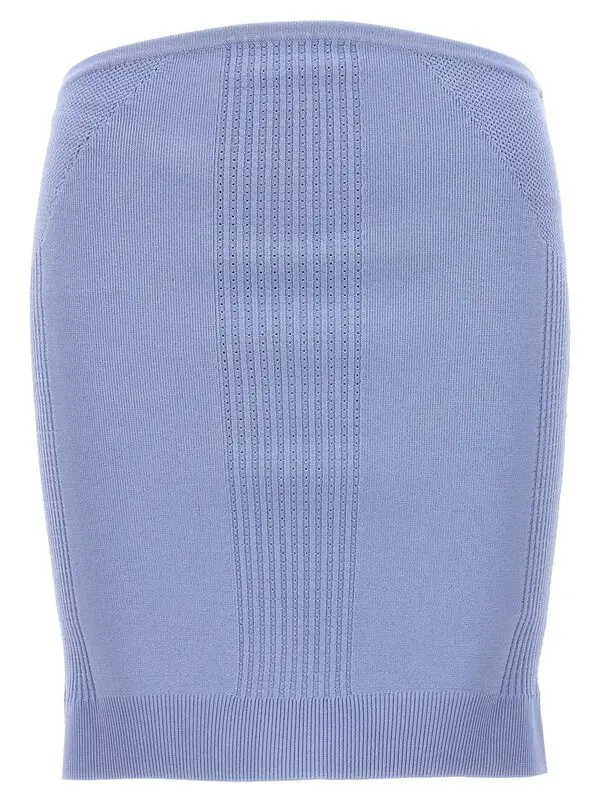 Herve Leger Mix Mini Skirt - Light Blue