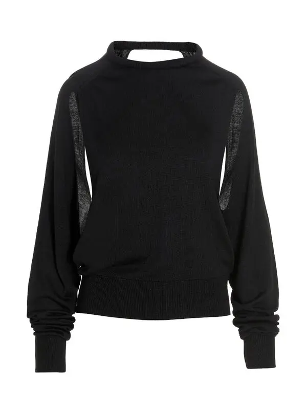 RAMAEL Cut-out Insert Top Sweater - Black
