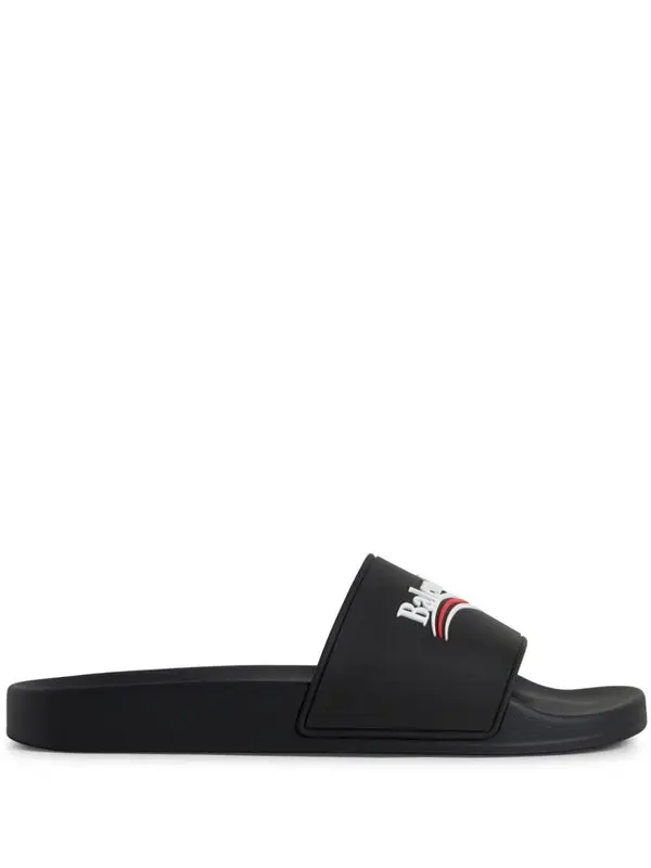 Balenciaga Political Campaign Pool Slides - Black