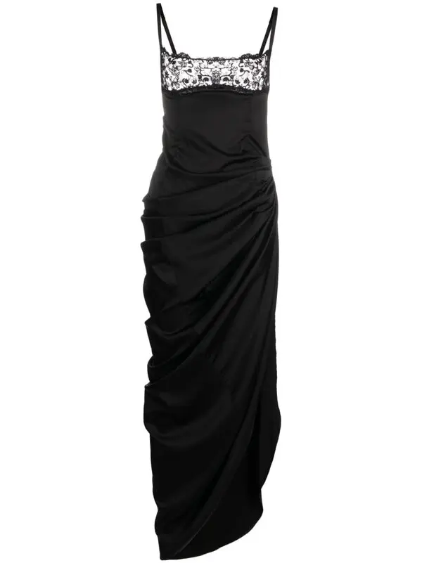 Jacquemus La Saudade Longue Brodée Dress - Black