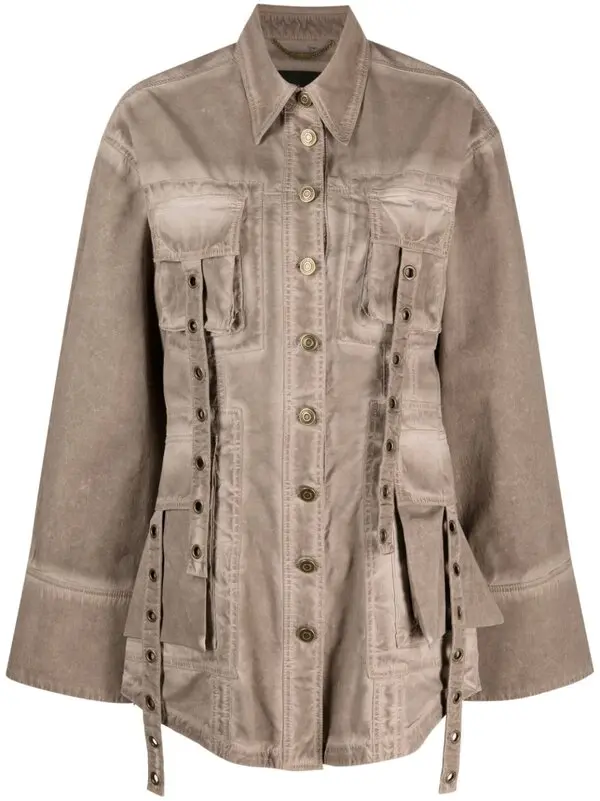 Blumarine Eyelet-detailed Denim Jacket