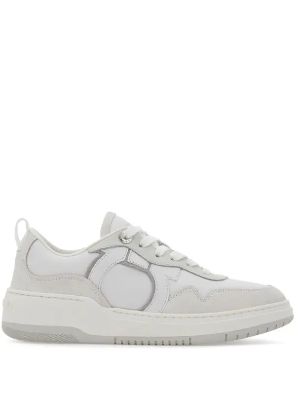 FERRAGAMO Gancini Leather Sneakers - White