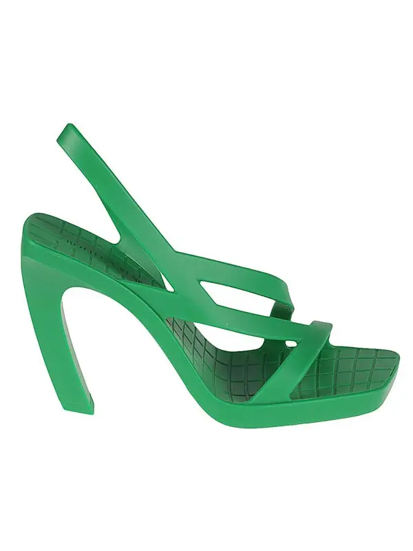 Bottega Veneta Jimbo Rubber Slingback Sandals - Green