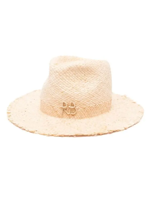 Chapeau Fedora En Paille Ruslan Baginskiy Avec Chaîne - Taille M, Blanc, Occasion Très Bon état
