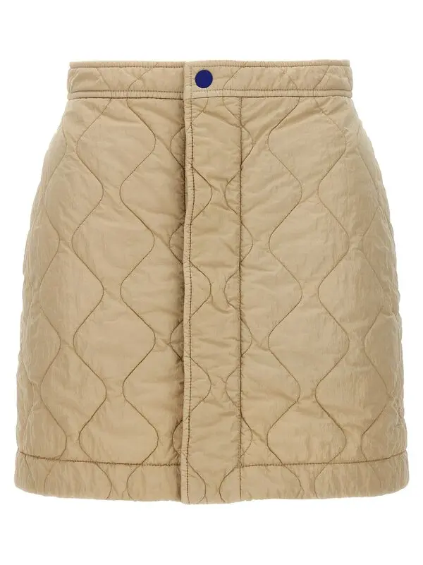 Burberry Quilted Nylon Skirt - Beige