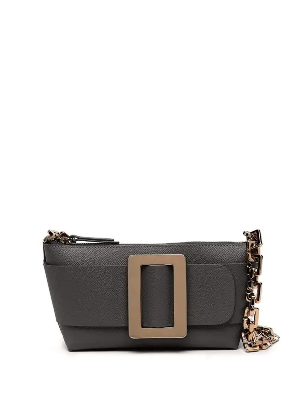 Boyy Buckle Pouchette Epsom Leather Handbag - Black