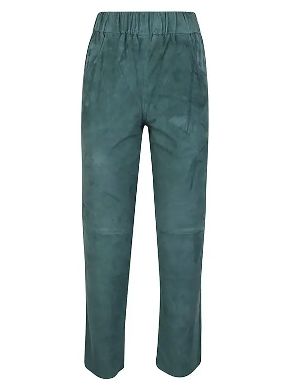 VIA MASINI 80 Suede Trousers - Green