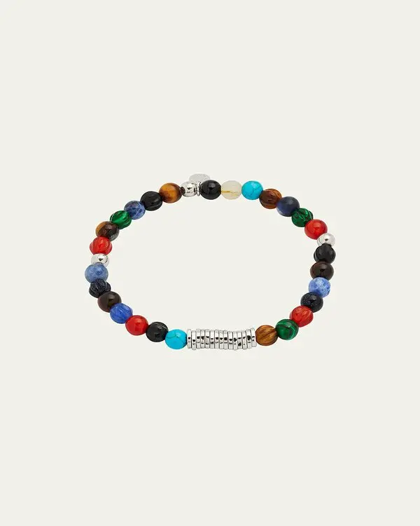 Tateossian Sterling Silver Bracelet With Gemstones