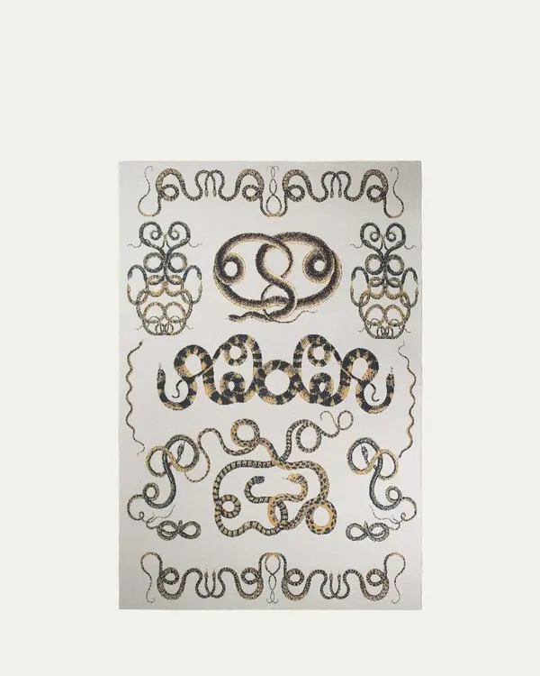 SAVED NY Serpents Cashmere Throw, 51" X 71