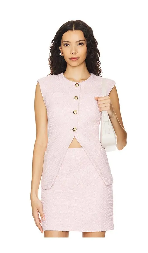 Amanda Uprichard X Hughes Vest - Blush Tweed
